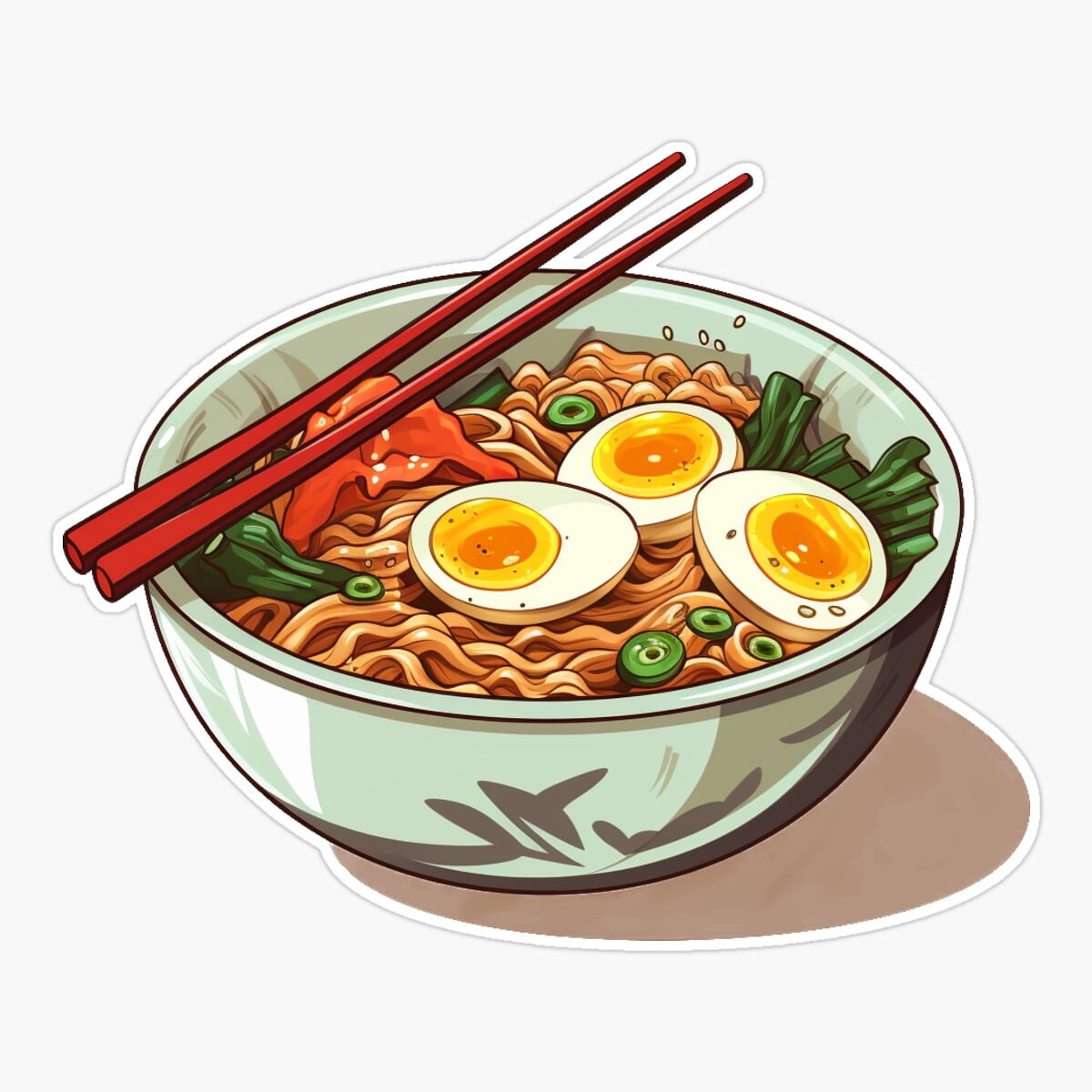 Onim A Bowl Of Japanese Ramen Sticker, Phone Decal Water Bottle ...