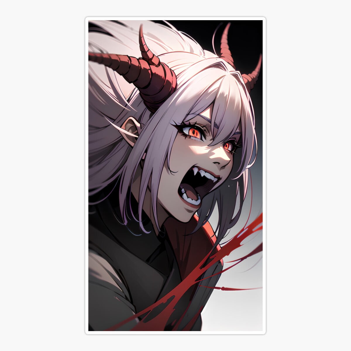 Onim 『A Cool Demon Girl』Japanese Anime Style Sticker, Phone Decal Water ...