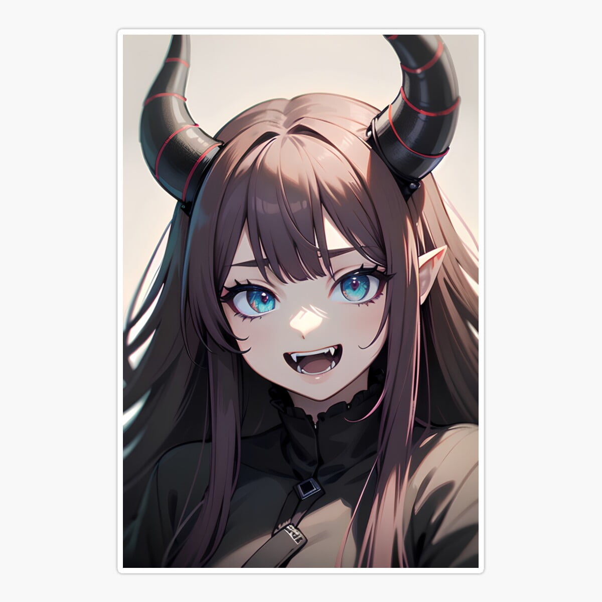 Onim 『A Cute Demon Girl 』Japanese Anime Style Sticker, Phone Decal ...