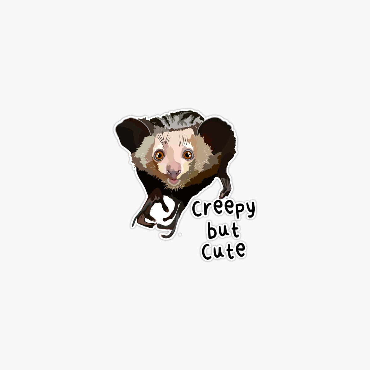 Onim A Is For Aye Aye Lemur Sticker, Phone Decal Water Bottle Stickers ...