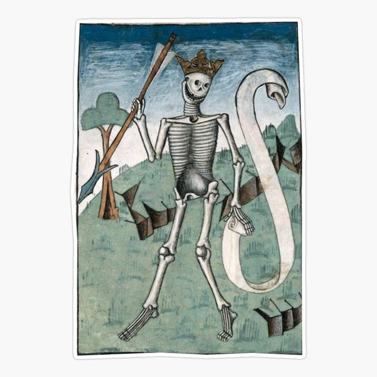 Onim A Lil Medieval Goofy Death Sticker, Phone Decal Water Bottle ...