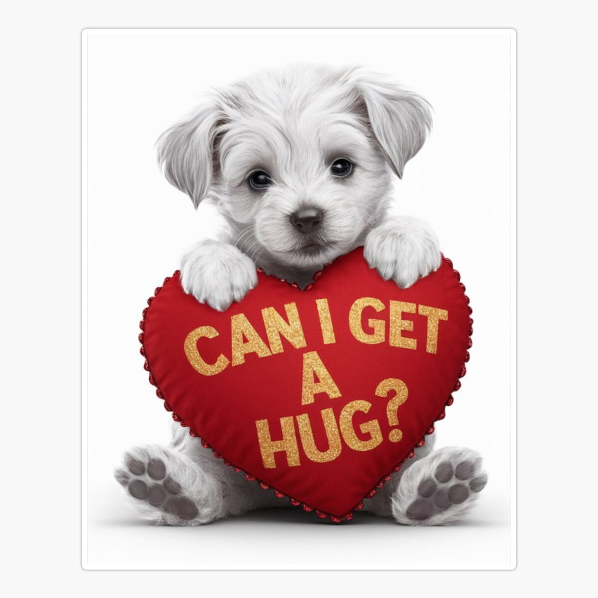 Onim A Puppy And Hug Sticker, Phone Decal Water Bottle Stickers Car ...