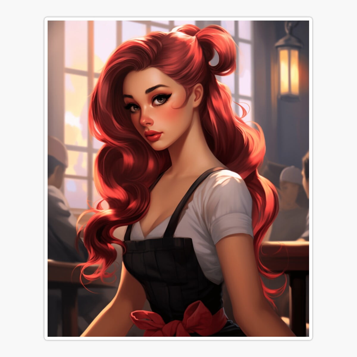 Onim A Vintage Pin Up Anime Girl Sticker, Phone Decal Water Bottle ...