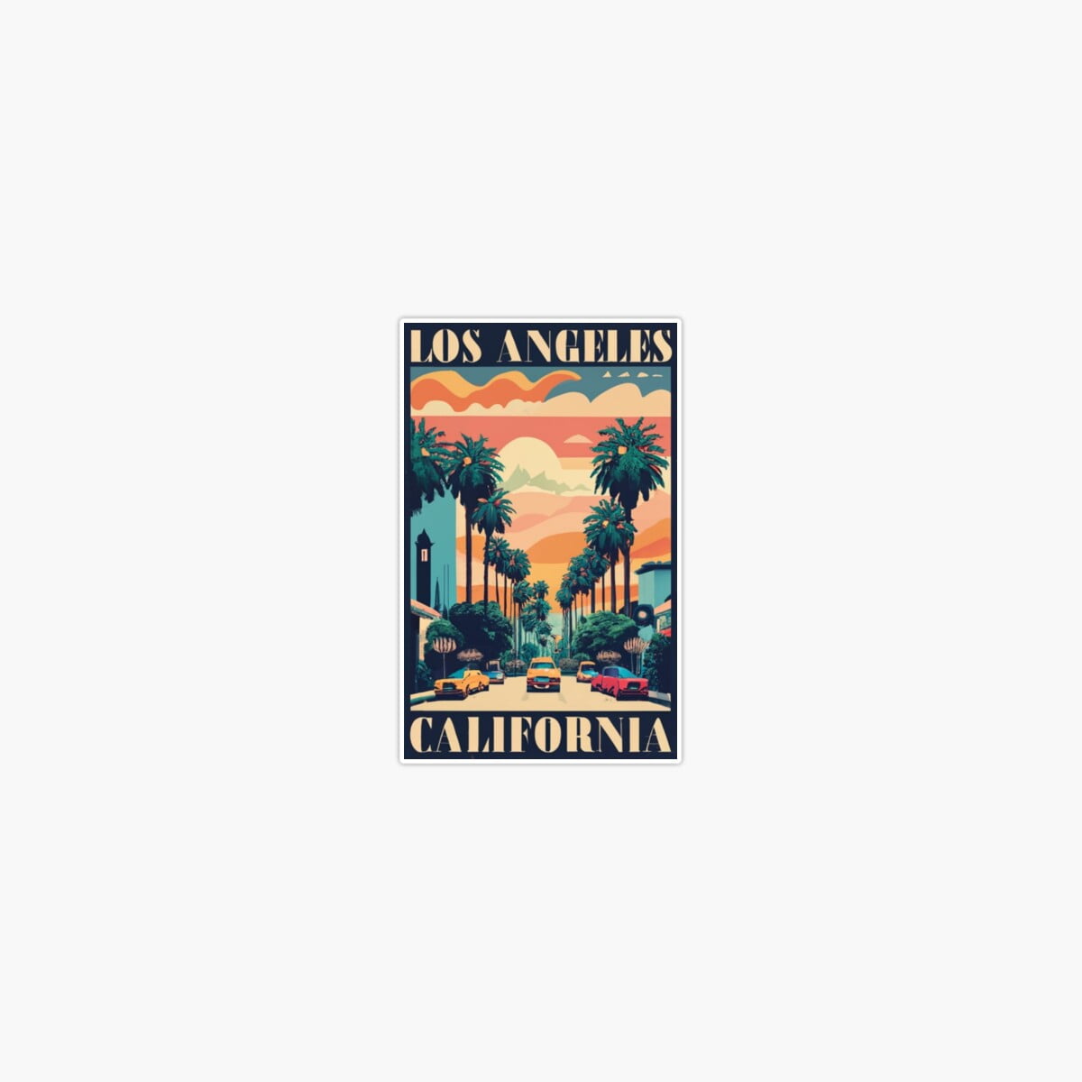 Onim A Vintage Travel Art Of Los Angeles - California - Us Sticker ...