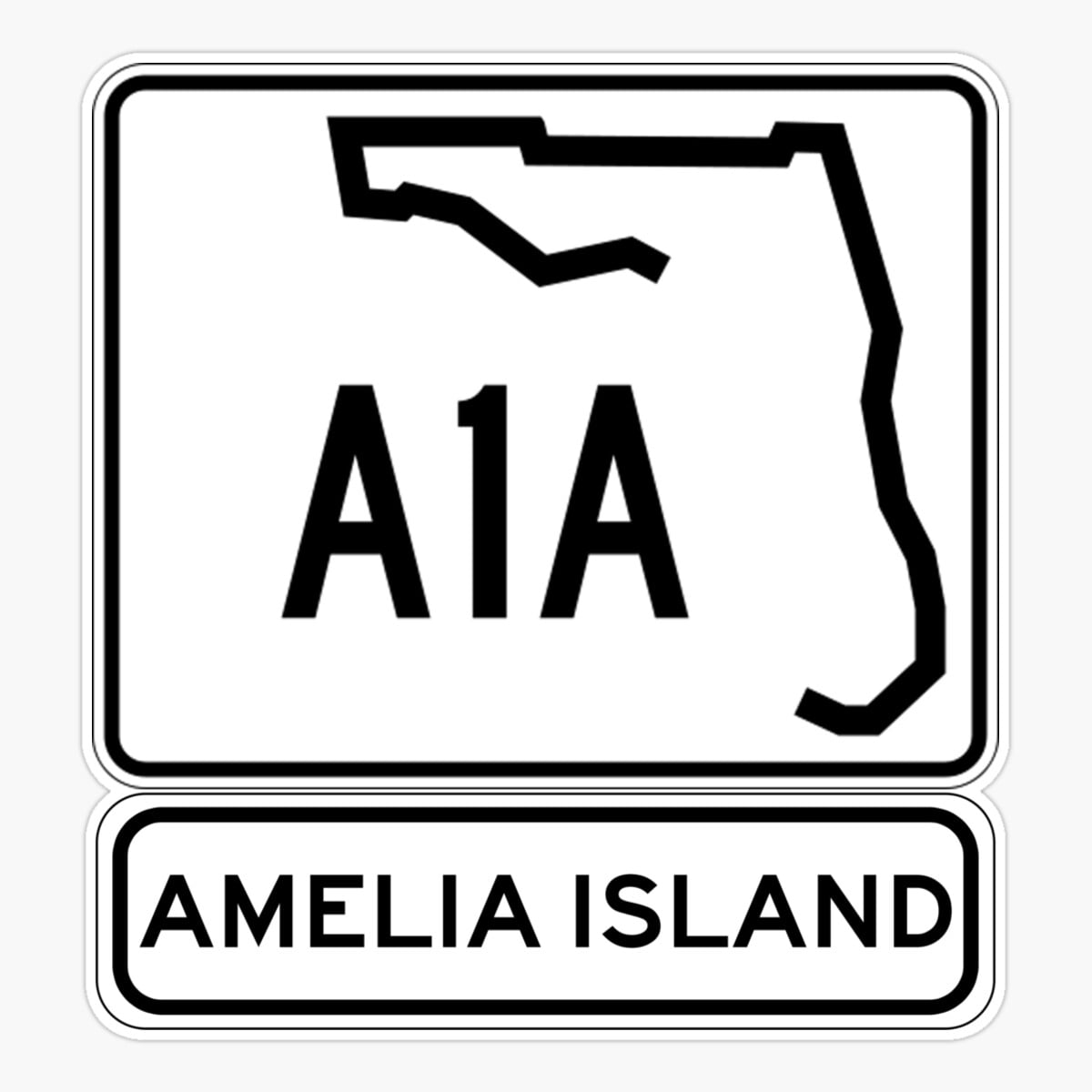 Onim A1A - Amelia Island, Florida - Sun And Fun! Sticker, Phone Decal ...