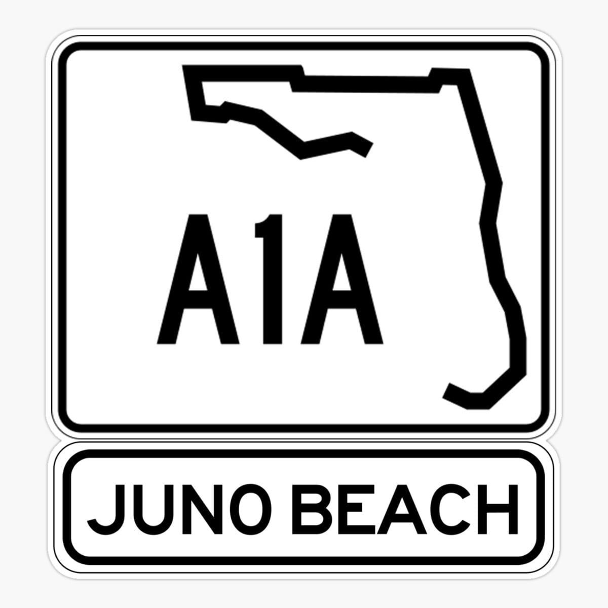 Onim A1A - Juno Beach Sticker, Phone Decal Water Bottle Stickers Car ...
