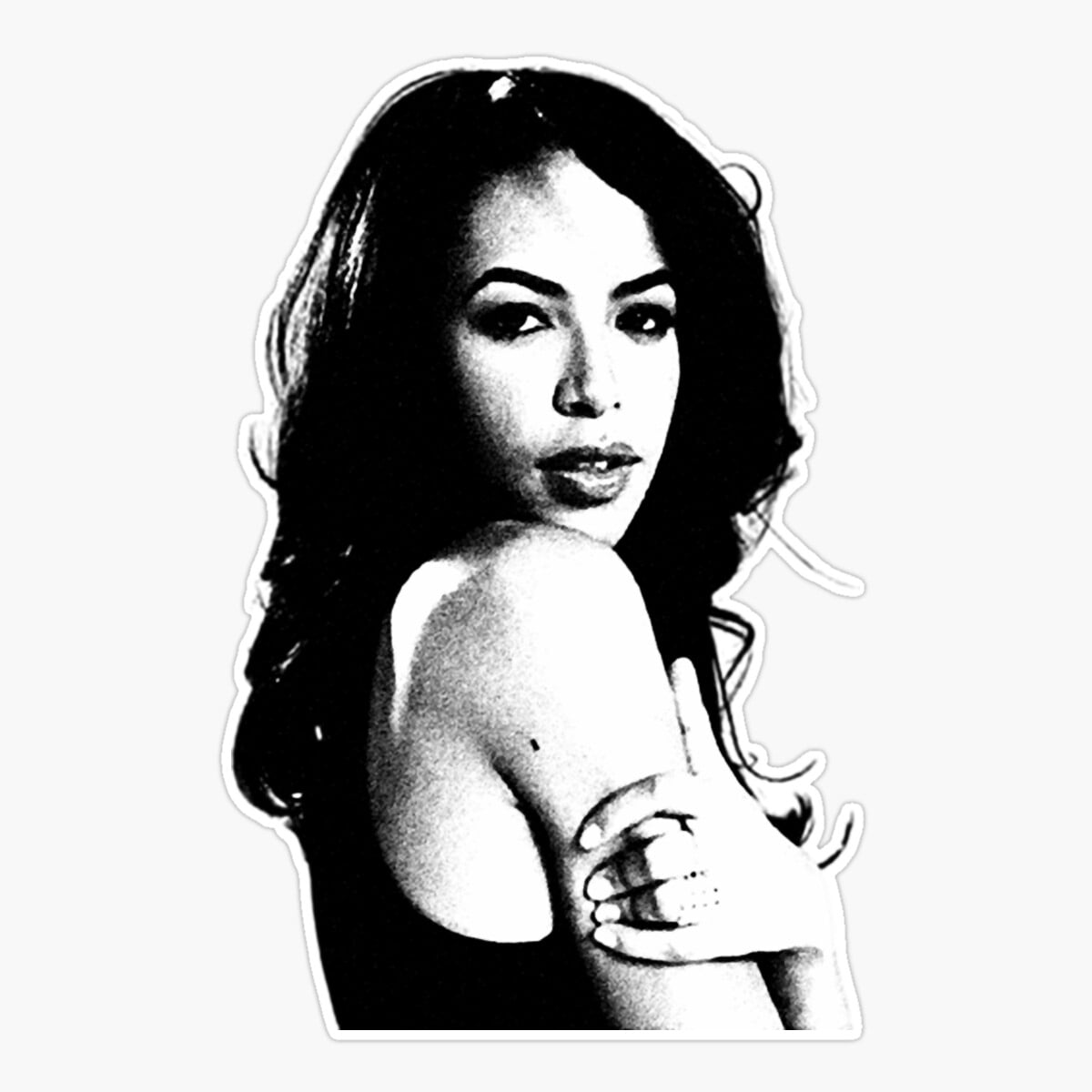 Onim Aaliyah: The Queen Of R&B - Vintage Poster Sticker, Phone Decal Water Bottle Stickers Car ...