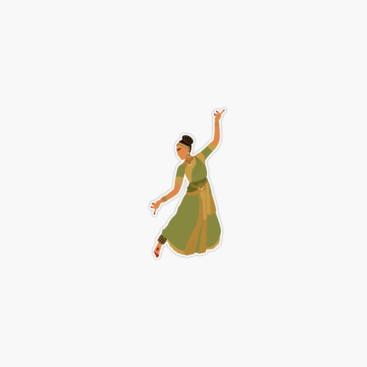 Onim Abhinaya - Indian Dancer Sticker, Phone Decal Water Bottle ...