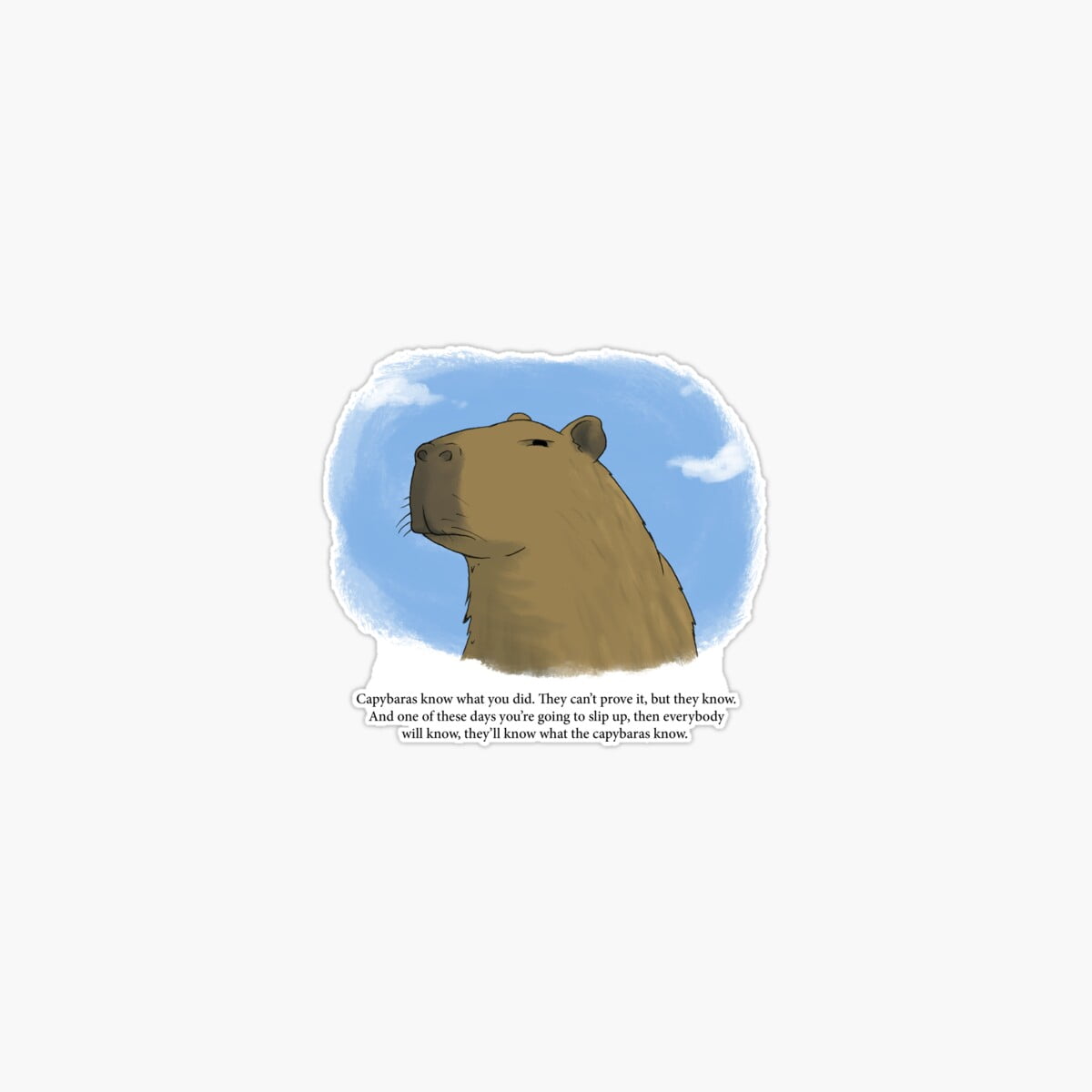 Onim About Capybaras Sticker, Phone Decal Water Bottle Stickers Car ...
