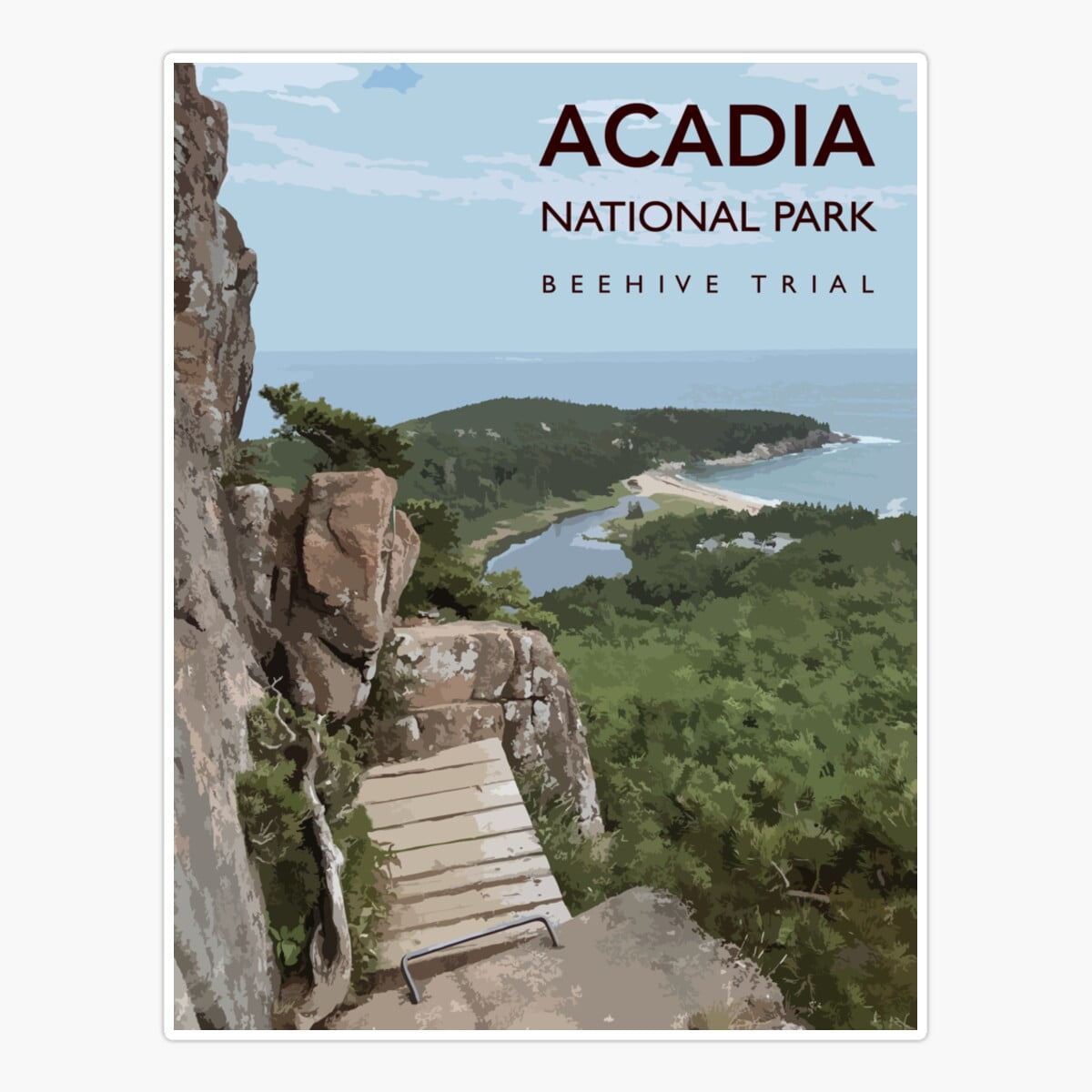 Onim Acadia National Park - Beehive Sticker, Phone Decal Water Bottle ...