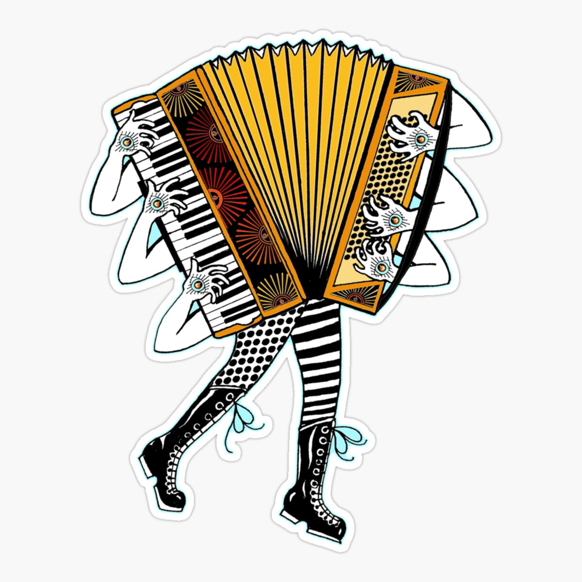 Onim Accordion Avatar Sticker, Phone Decal Water Bottle Stickers Car ...