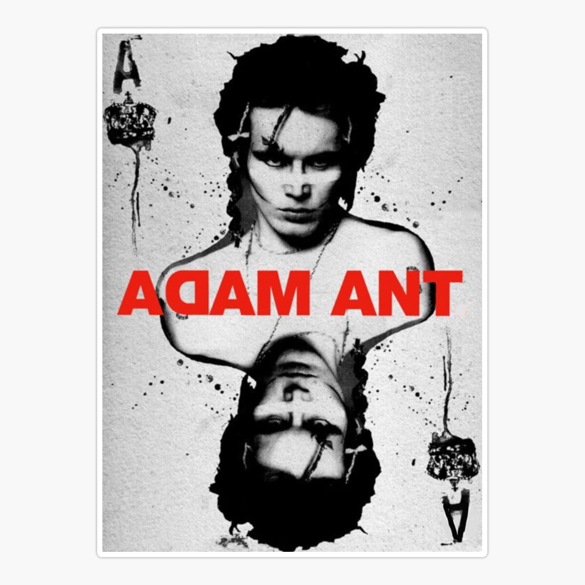 Onim Ace Of Ants - Adam Ant Playing Card Sticker, Phone Decal Water ...