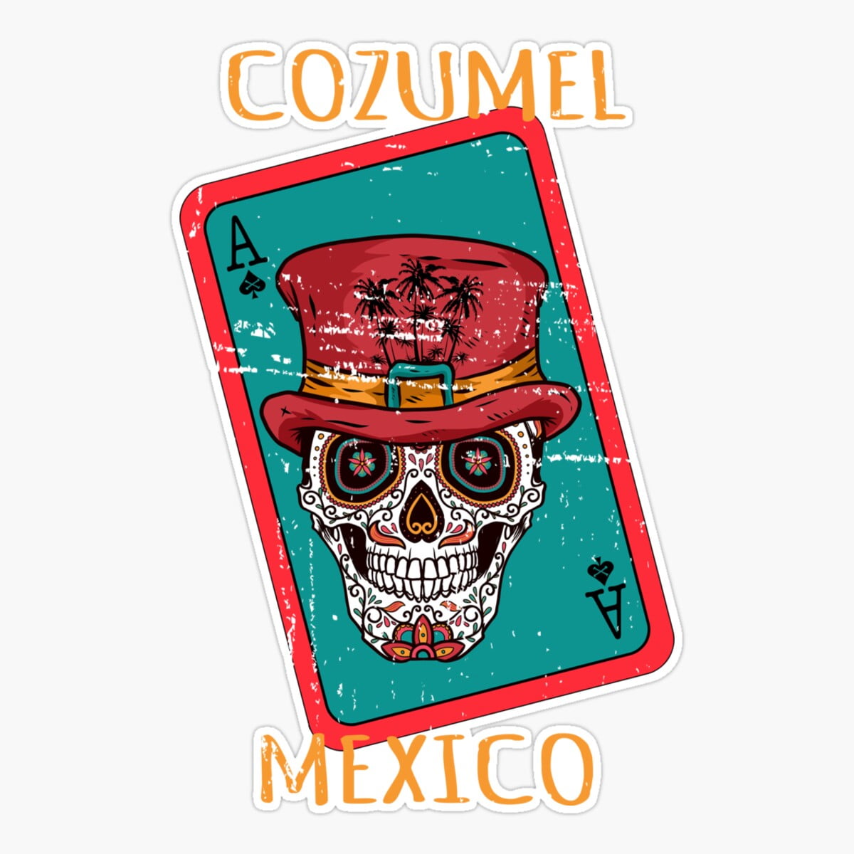 Onim Ace Of Spades Cozume Sugarl Skull Sticker, Phone Decal Water ...