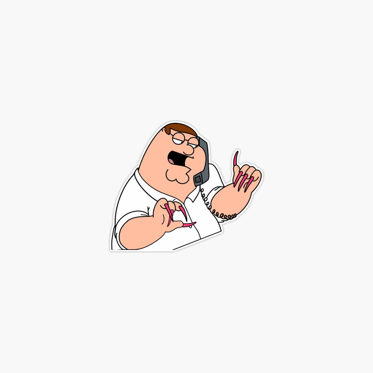 Onim Acrylic Nails Peter | Family Guy Sticker, Phone Decal Water Bottle ...