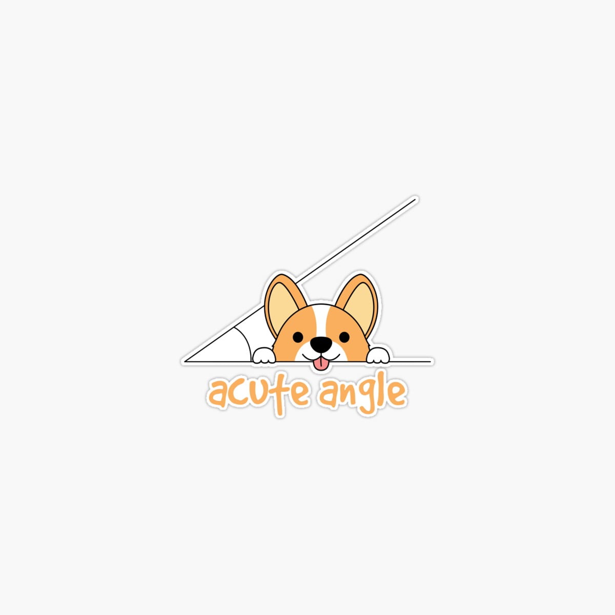 Onim Acute Angle - Funny Math Dog Pun Sticker, Phone Decal Water Bottle ...
