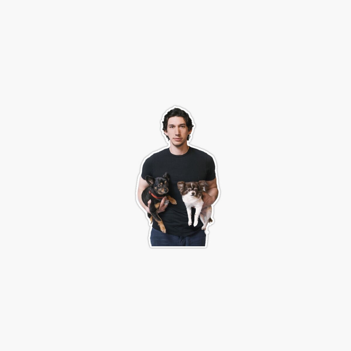 Onim Adam Driver With Dogs Sticker, Phone Decal Water Bottle Stickers ...