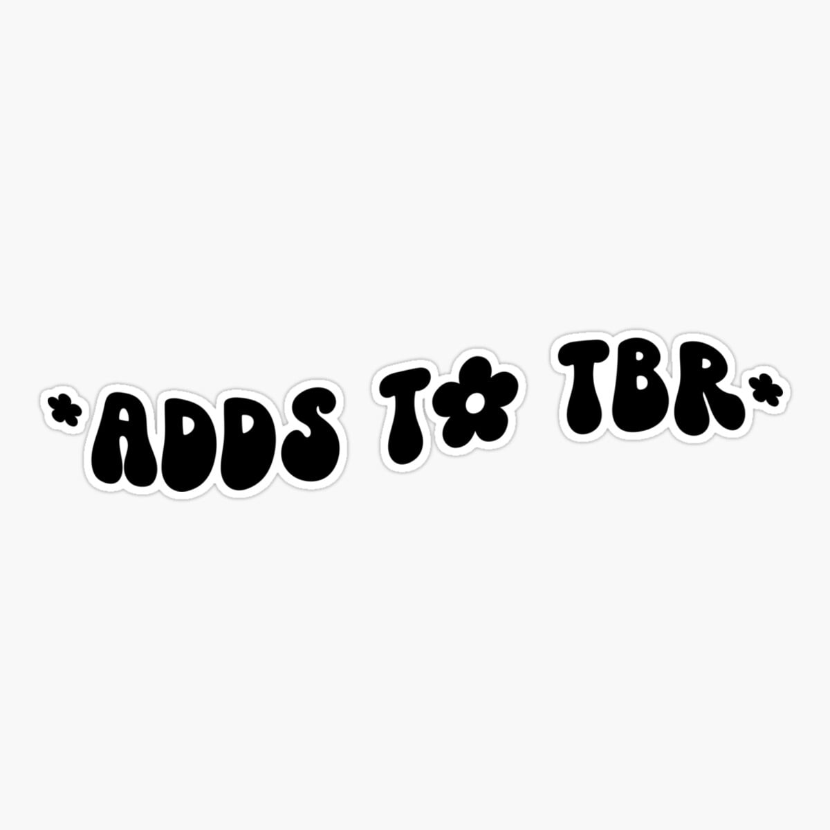 Onim Adds To Tbr (To Be Read) Black Sticker, Phone Decal Water Bottle ...