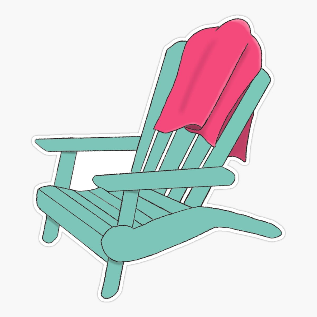 Onim Adirondack Beach Chair Sticker, Phone Decal Water Bottle Stickers ...