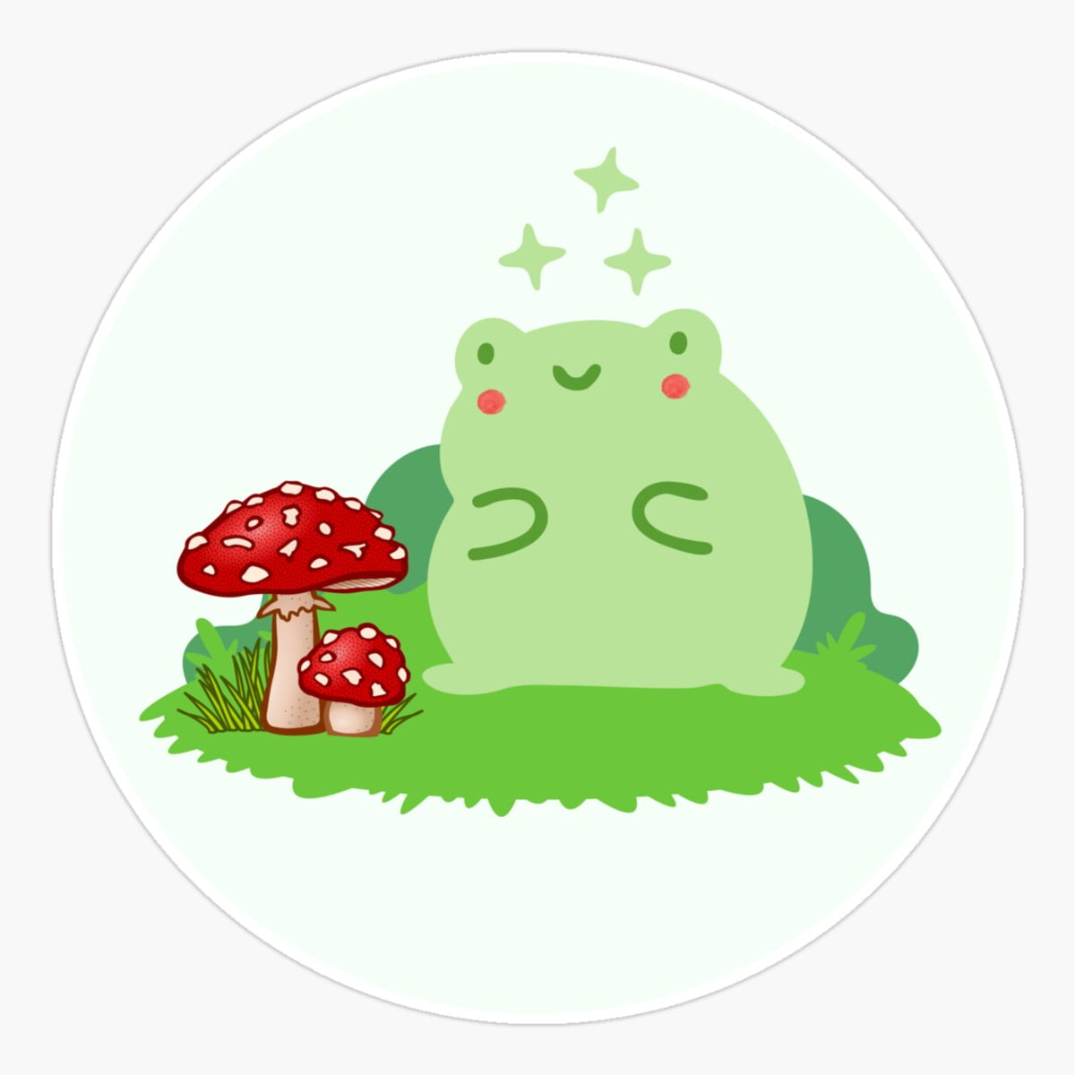 Onim Adorable Cottagecore Frog And Mushroom Sticker, Phone Decal Water ...