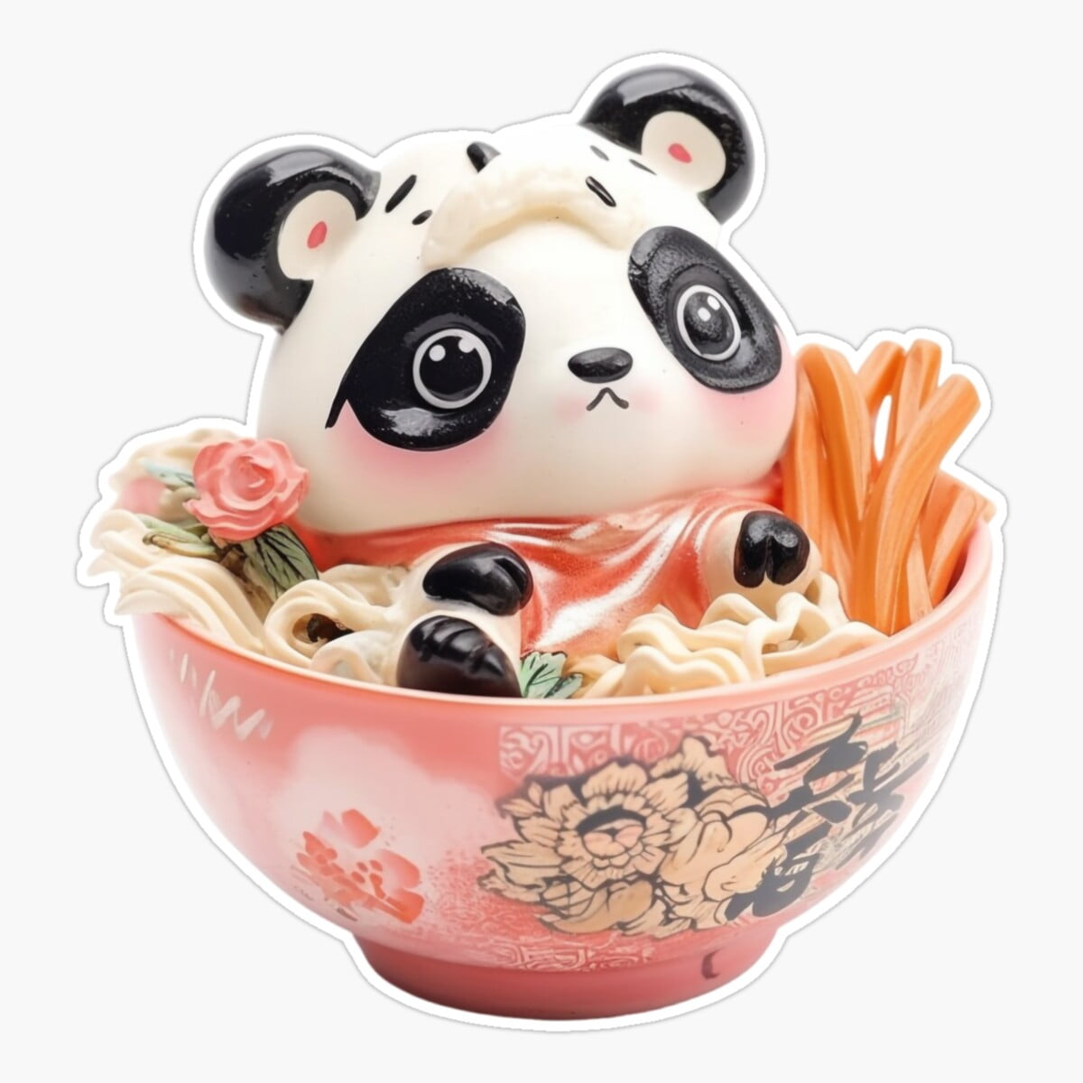 Onim Adorable Japanese Ramen Noodle Panda Sticker, Phone Decal Water ...