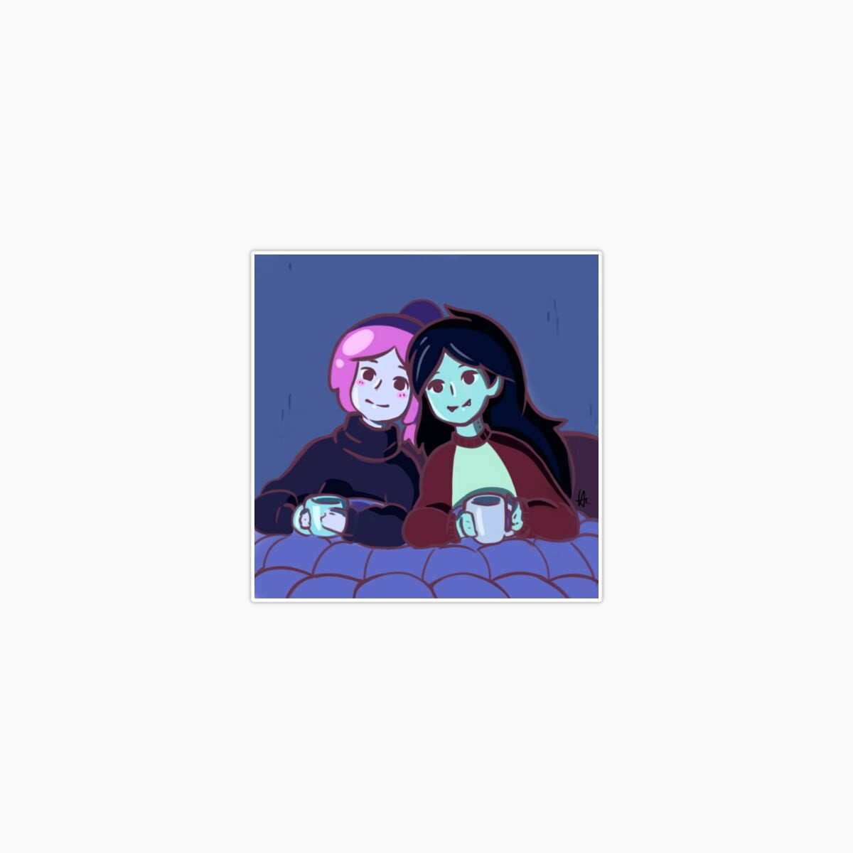 Onim Adventure Time - Marceline And Princess Bubblegum Fanart Sticker ...