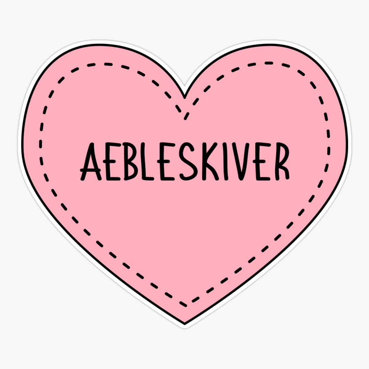 Onim Aebleskiver Cute Pink Cottagecore Heart Danish Food Sticker, Phone ...