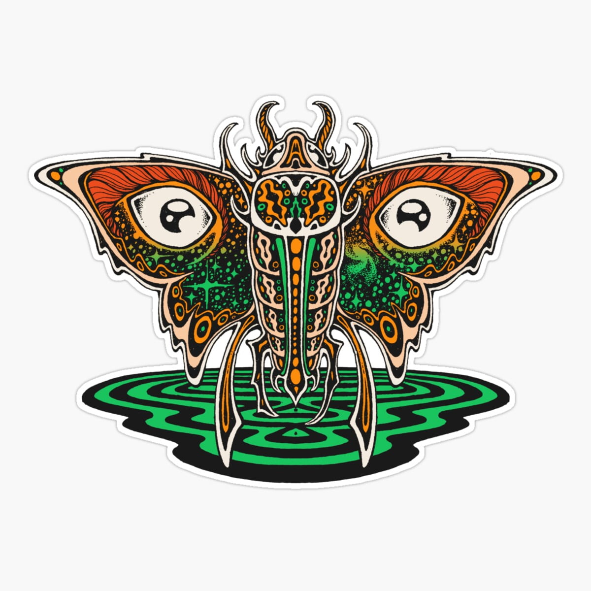 Onim Aerial Spectrum : Green Sticker, Phone Decal Water Bottle Stickers ...