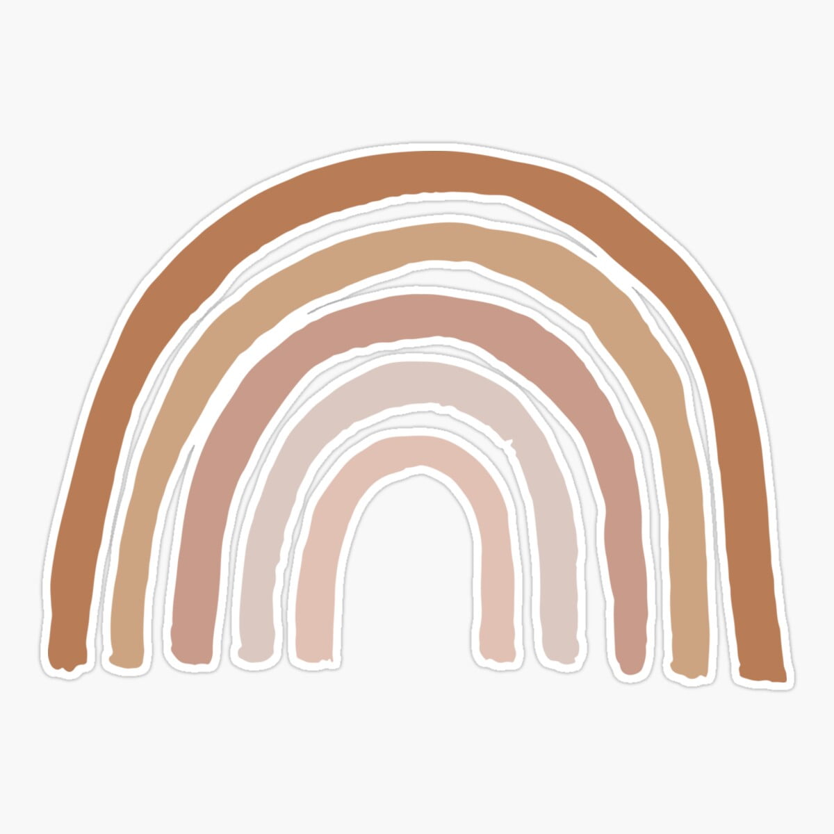 Onim Aesthetic Boho Shades Of Brown Neutral Bohemian Rainbow Sticker ...