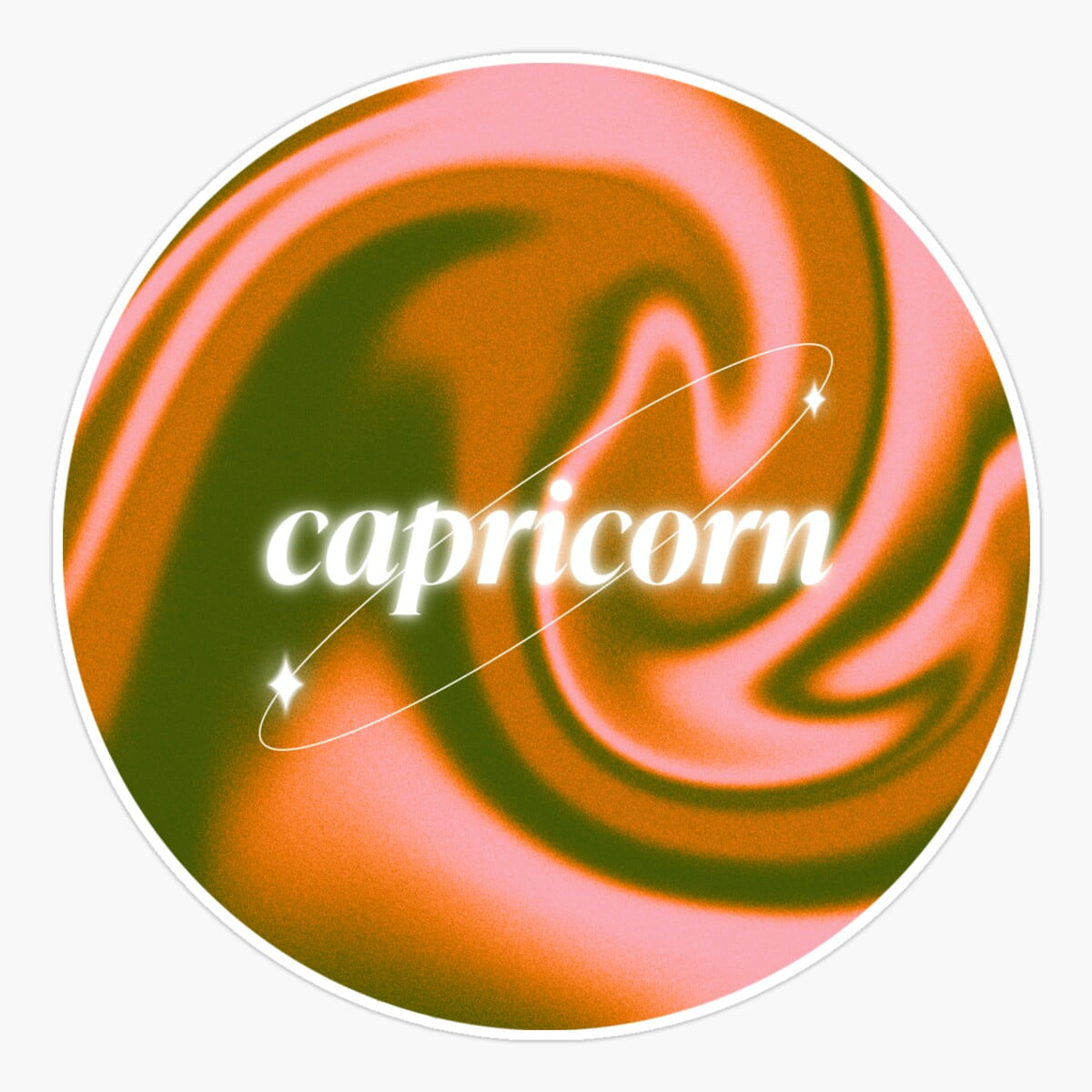 Onim Aesthetic Capricorn Zodiac Circle Design Sticker, Phone Decal ...