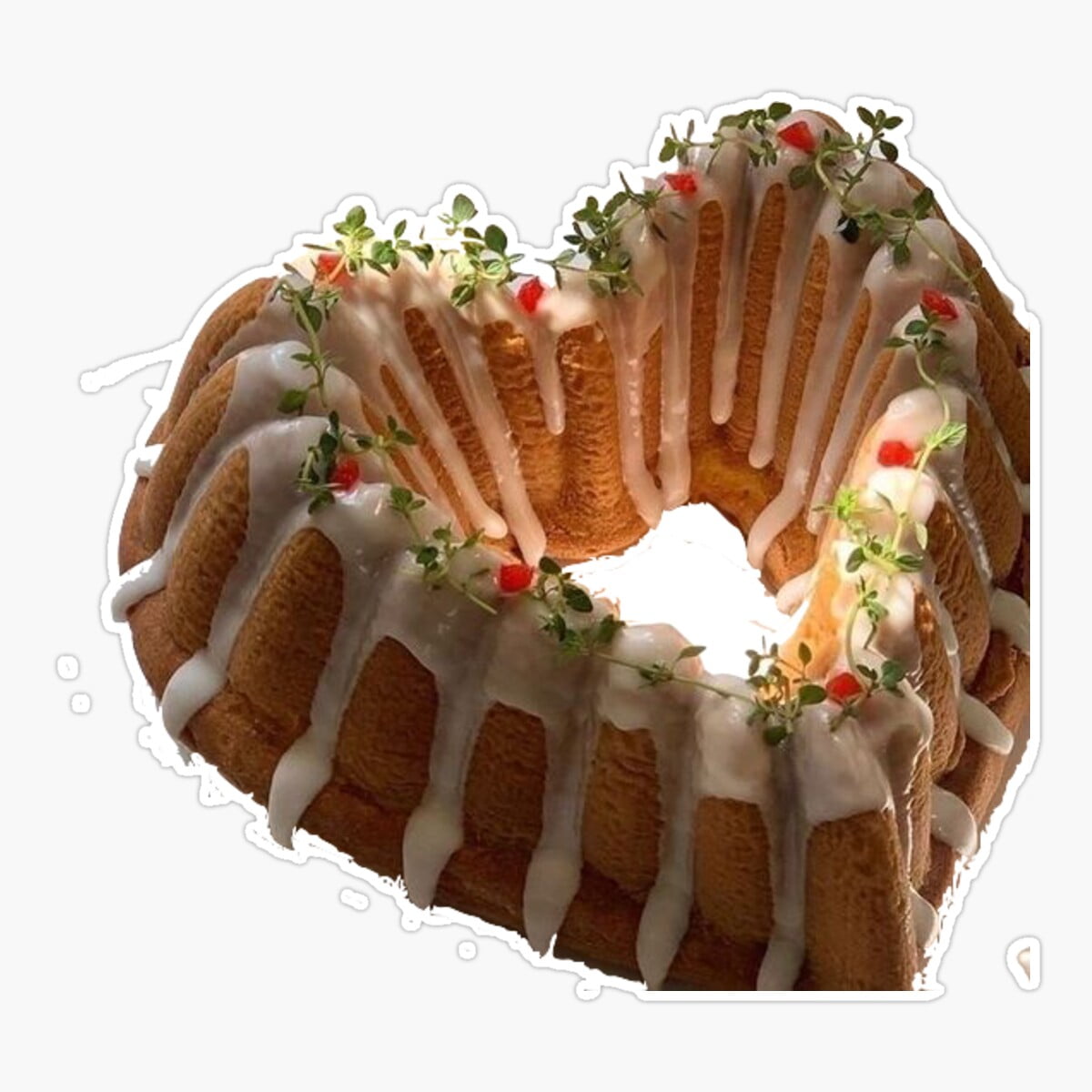 Onim Aesthetic Cottagecore Heart Cake Sticker, Phone Decal Water Bottle ...