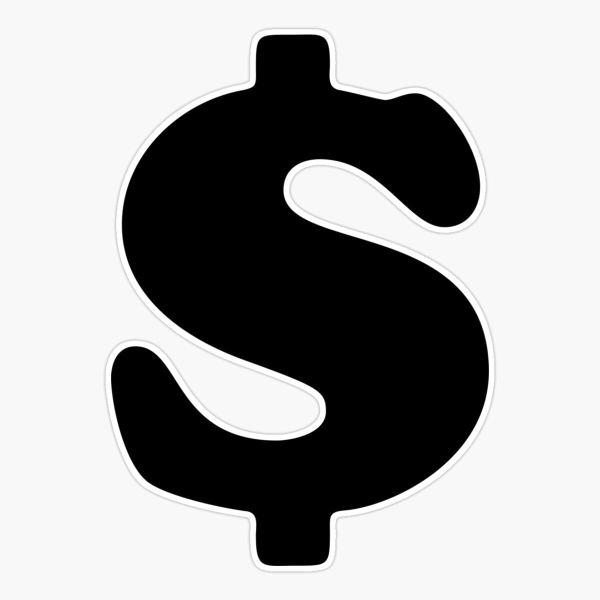 Onim Aesthetic Dollar Sign (Black) Sticker, Phone Decal Water Bottle ...