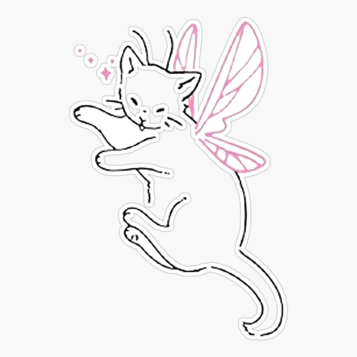 Onim Aesthetic Fairy Cat Sticker, Phone Decal Water Bottle Stickers Car ...
