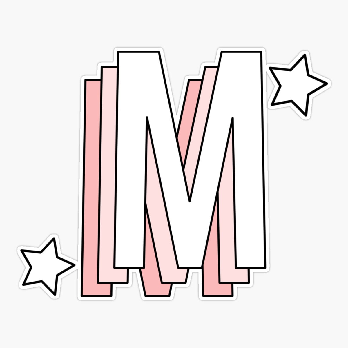 Onim Aesthetic "M" Sticker, Phone Decal Water Bottle Stickers Car ...