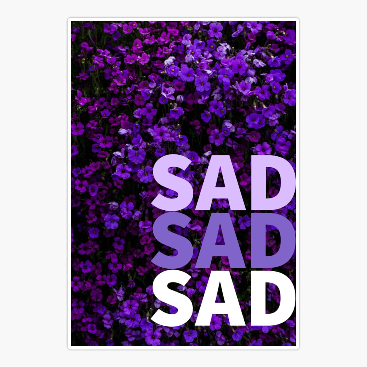 Onim Aesthetic Sad Flowers Collage Sticker, Phone Decal Water Bottle ...