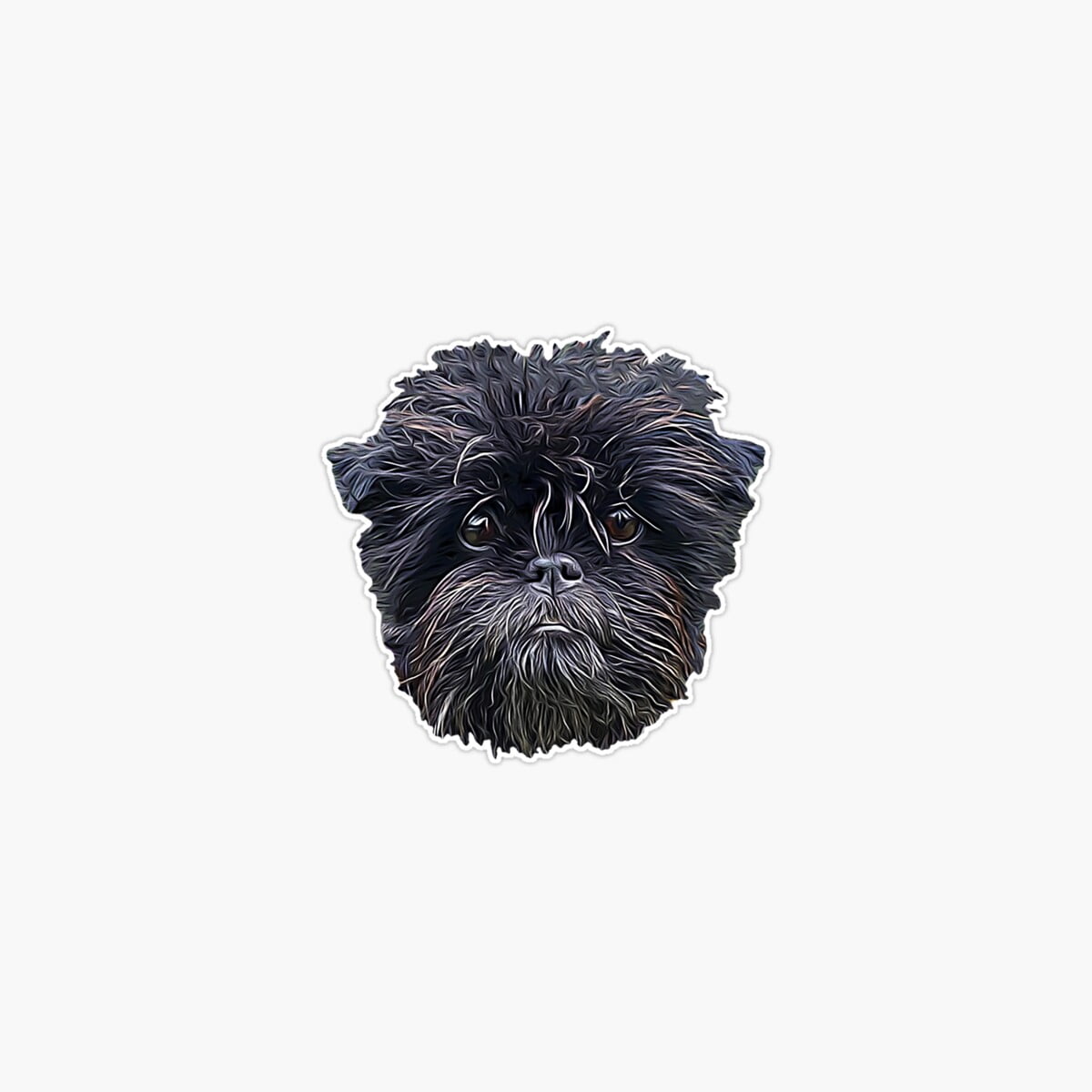Onim Affenpinscher Cute Puppy Dog Face Sticker, Phone Decal Water ...