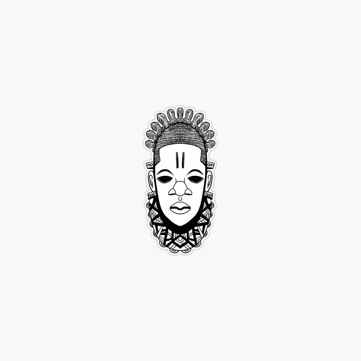 Onim African Yoruba Mask Sticker, Phone Decal Water Bottle Stickers Car ...