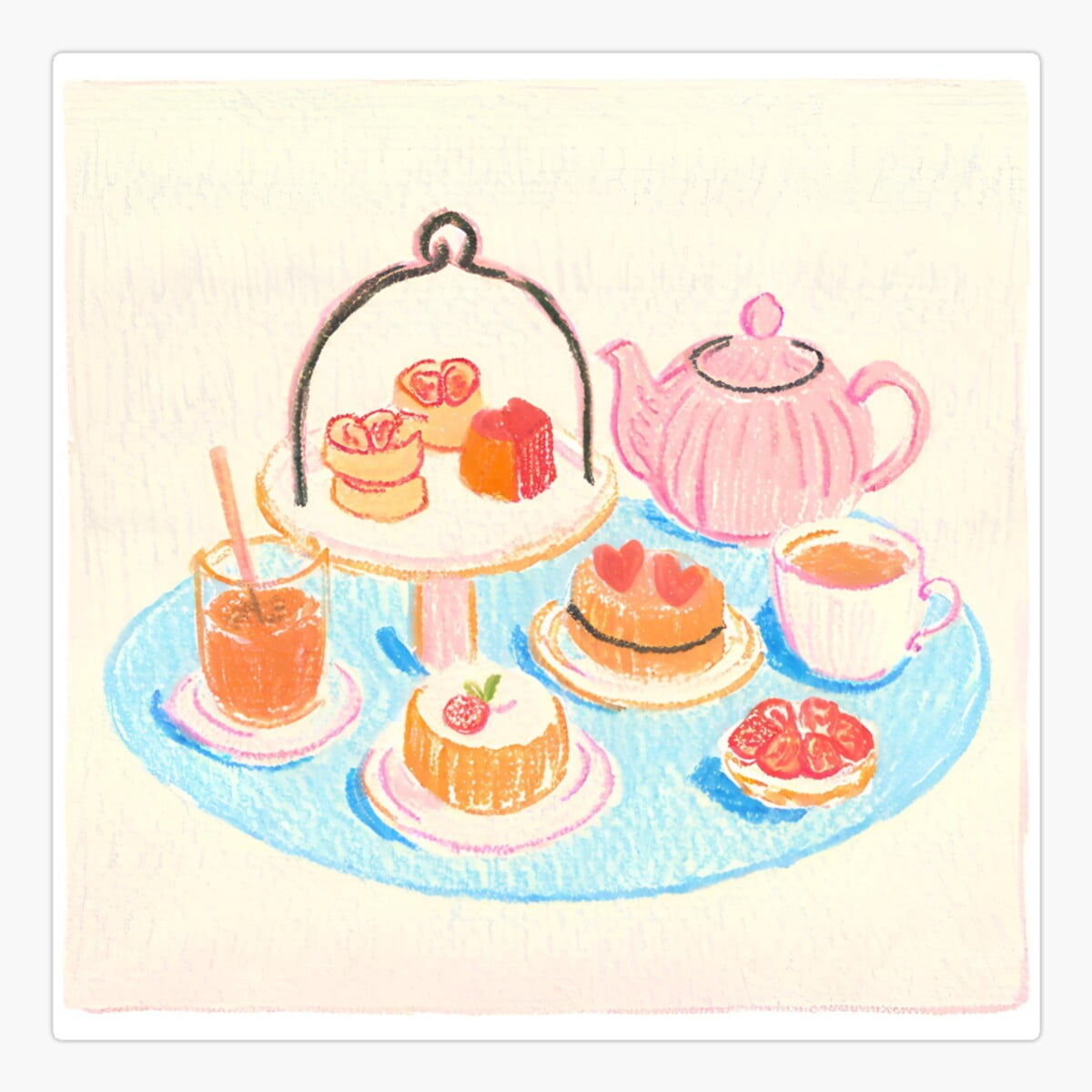 Onim Afternoon Tea Sticker, Phone Decal Water Bottle Stickers Car ...