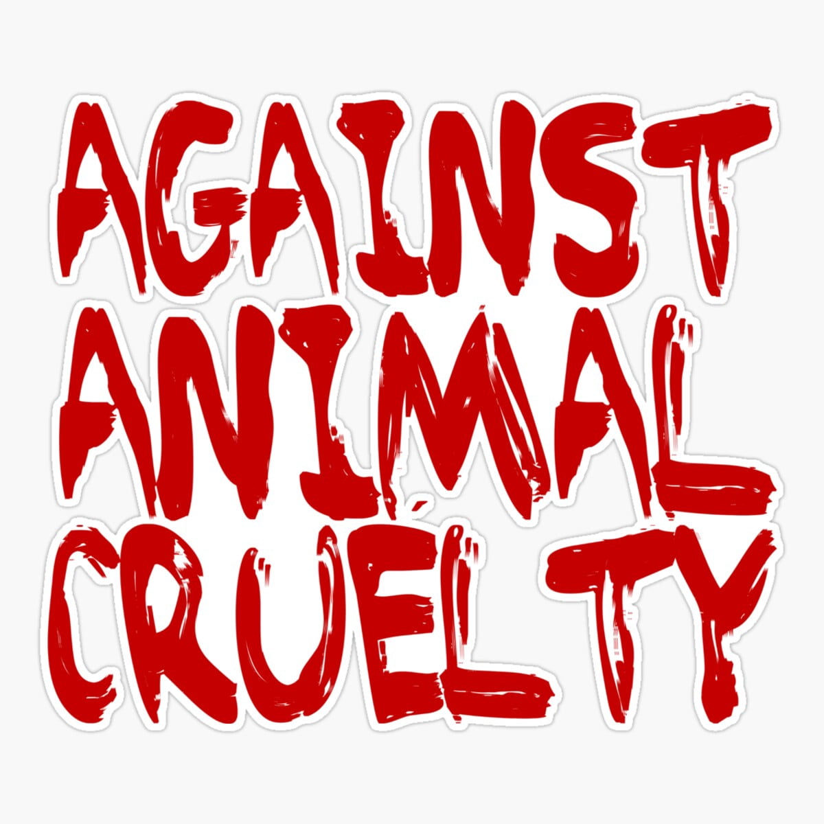 Onim Against Animal Cruelty Sticker, Phone Decal Water Bottle Stickers ...