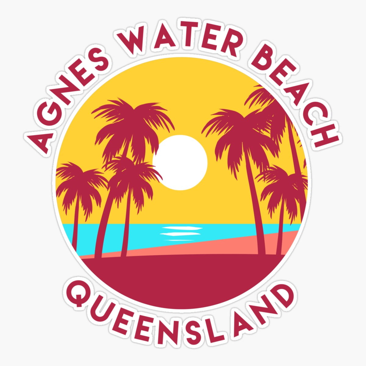 Onim Agnes Water Beach Queensland Australia Landscape Seascape Sticker ...