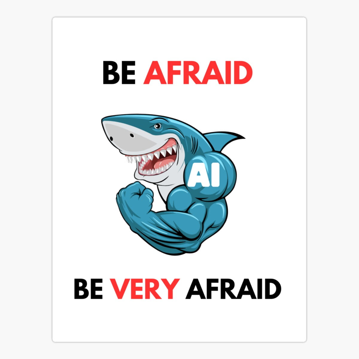 Onim Ai - Be Afraid Be Very Afraid! Sticker, Phone Decal Water Bottle ...