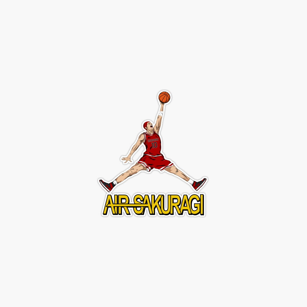 Onim Air Sakuragi Slam Dunk Anime Creative Design Sticker - Walmart.com