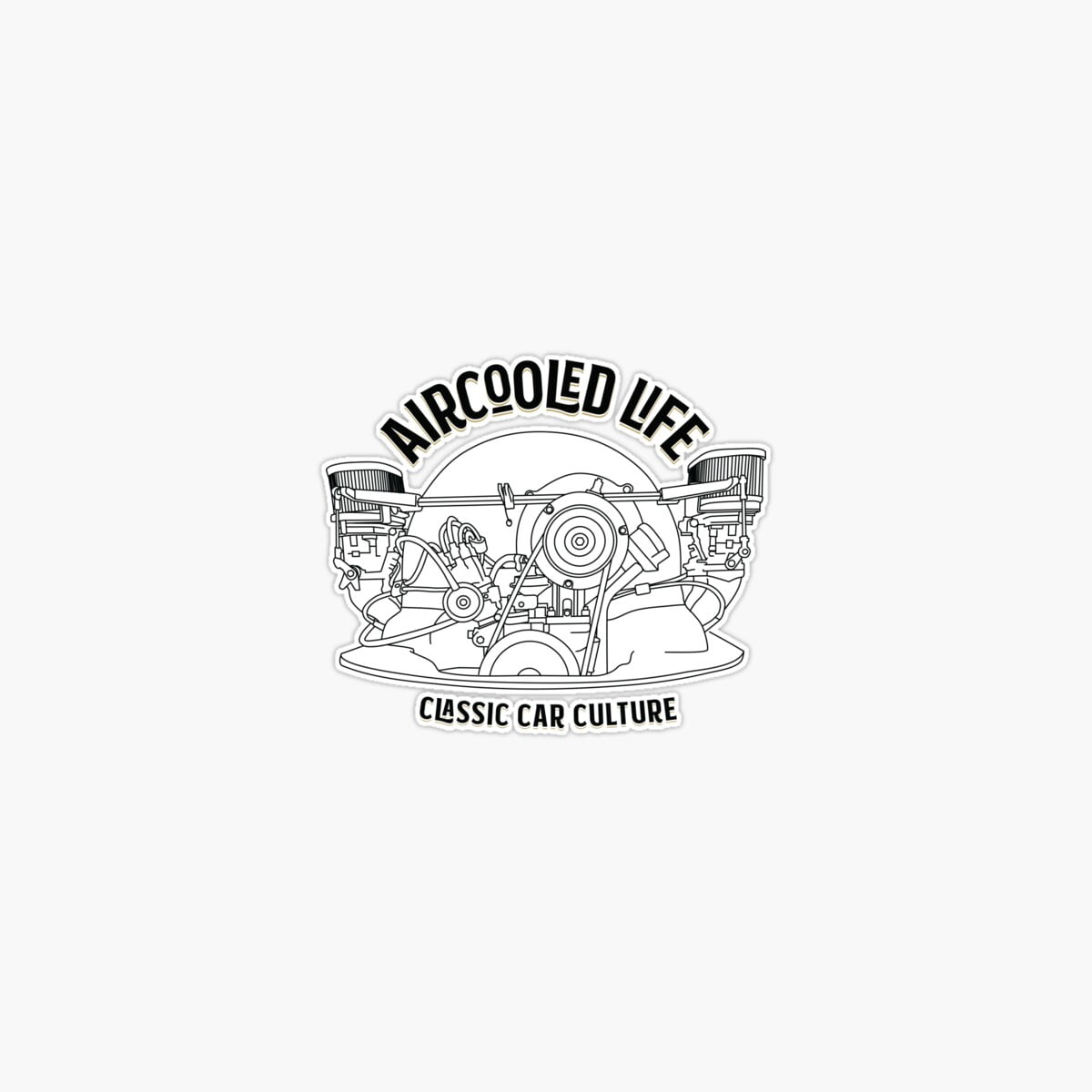 Onim Aircooled Life - Classic Car Culture (Type 1 Engine) Sticker ...
