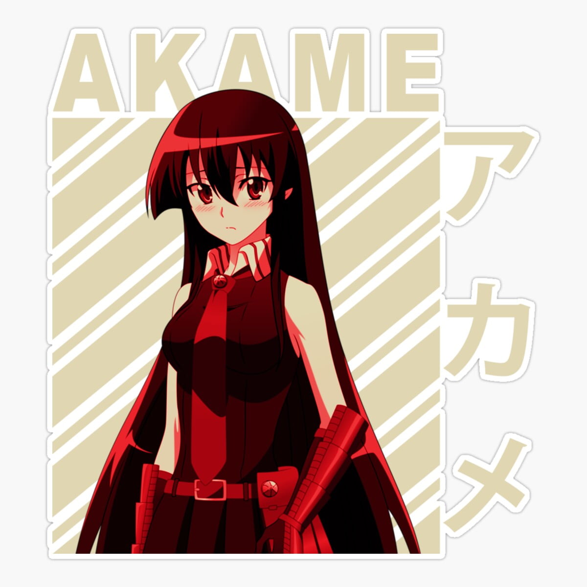 Onim Akame - Vintage Art Sticker, Phone Decal Water Bottle Stickers Car ...