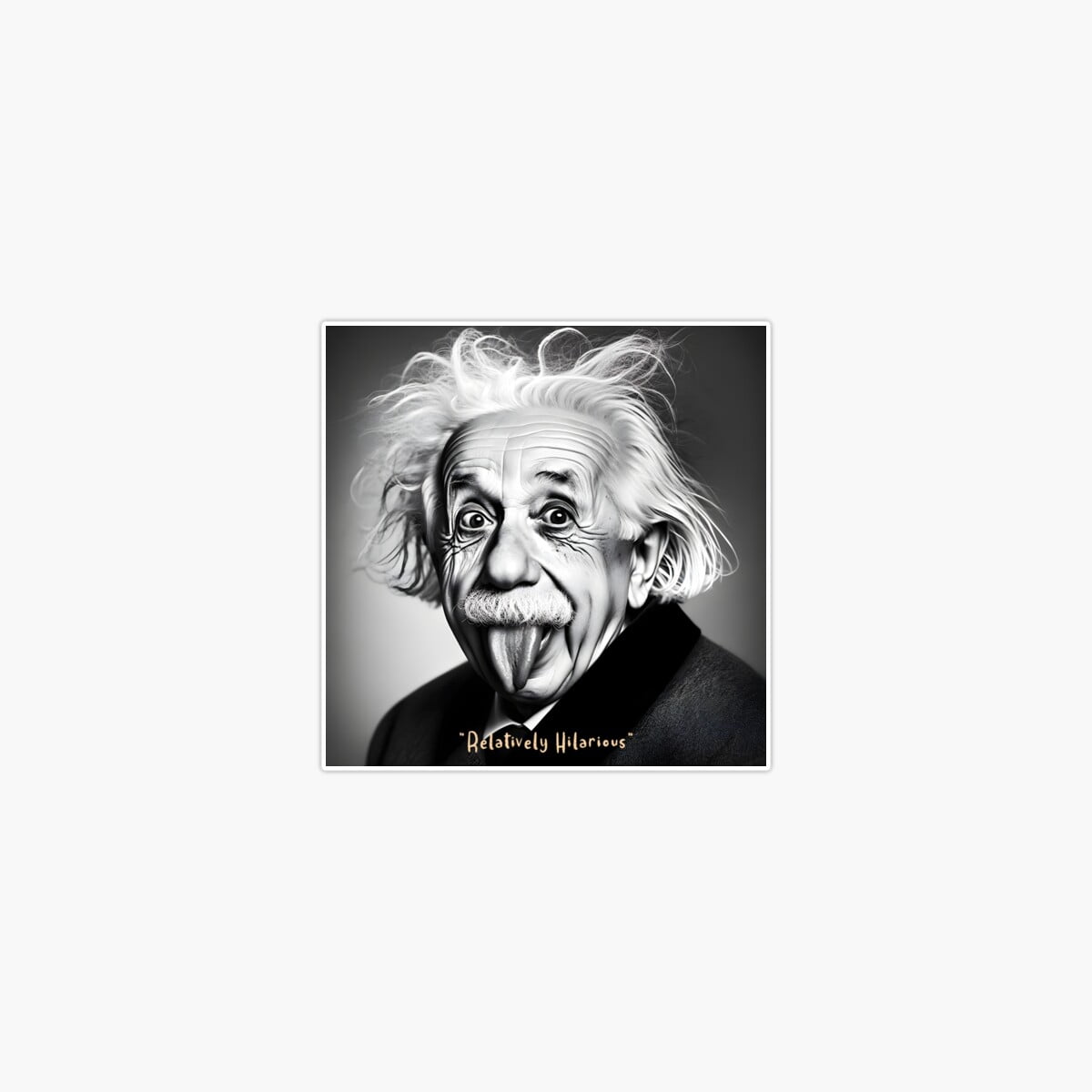 Onim Albert Einstein sticking out tongue Sticker - Walmart.com