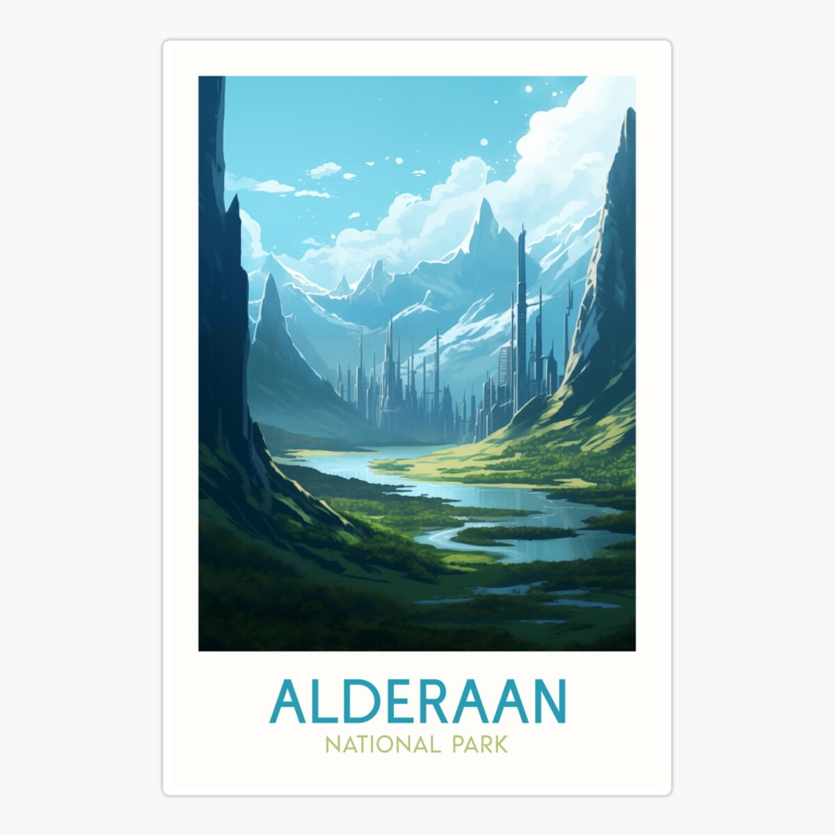 Onim Alderaan National Park Poster Sticker, Phone Decal Water Bottle ...