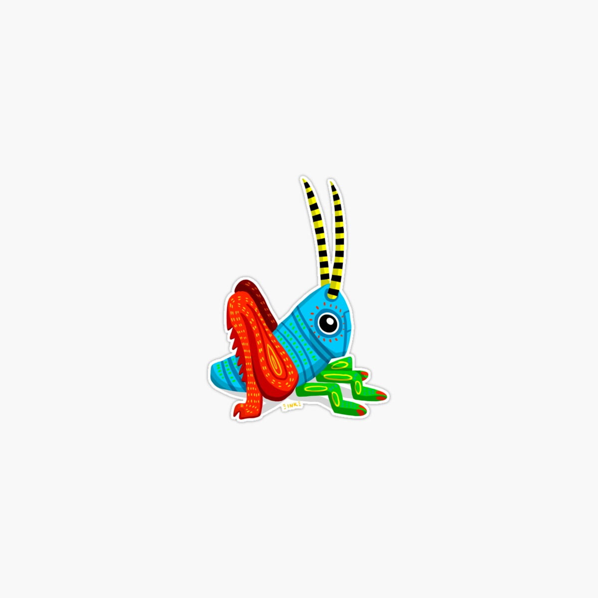 Onim Alebrije Mexican Cricket Sticker, Phone Decal Water Bottle ...