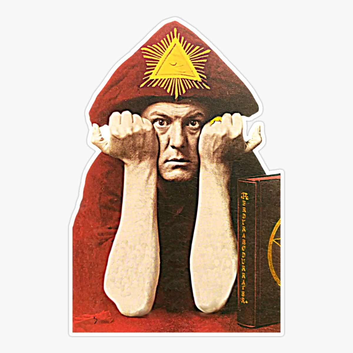 Onim Aleister Crowley // Vintage Occult Paganism Fan Art Sticker, Phone ...