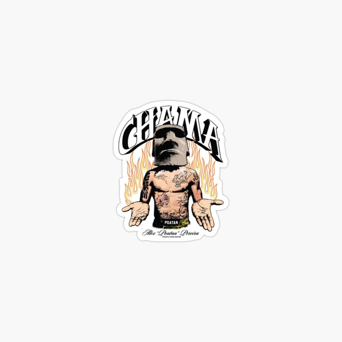 Onim Alex Pereira Chama Sticker, Phone Decal Water Bottle Stickers Car ...