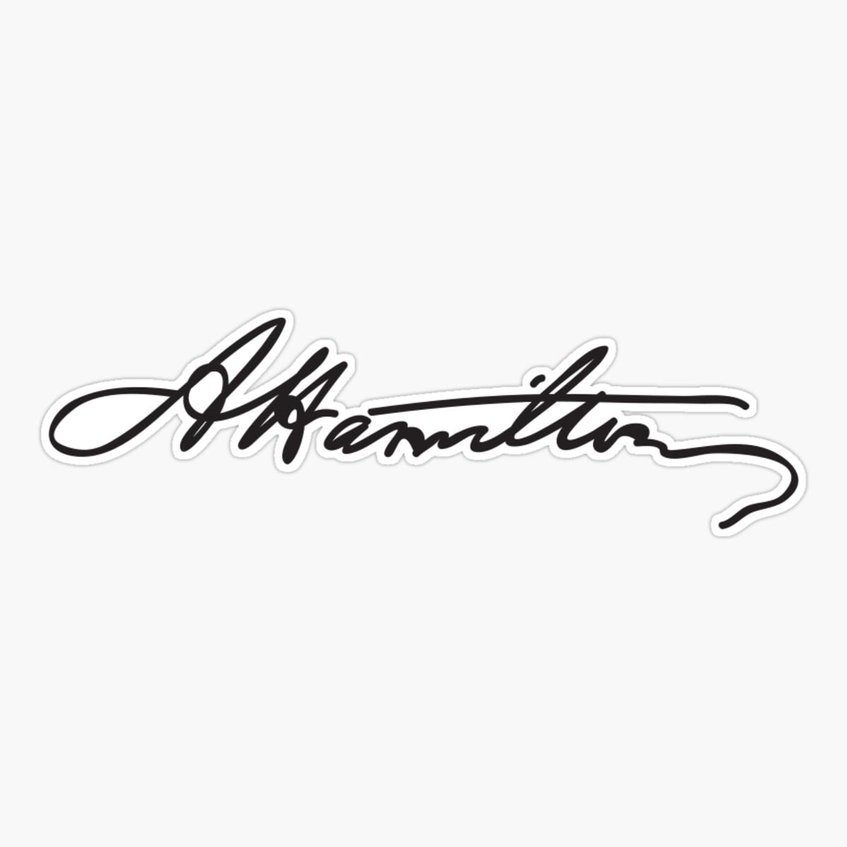 Onim Alexander Hamilton Signature Sticker, Phone Decal Water Bottle ...
