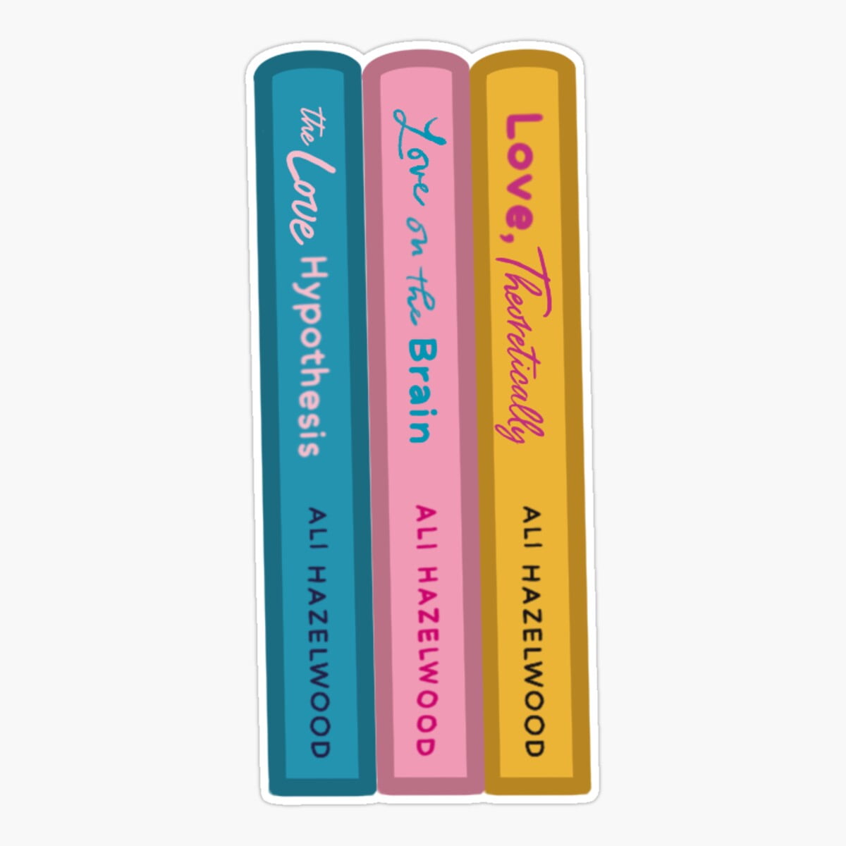 Onim Ali Hazelwood Book Stack Three Novels Book Spines Sticker, Phone ...